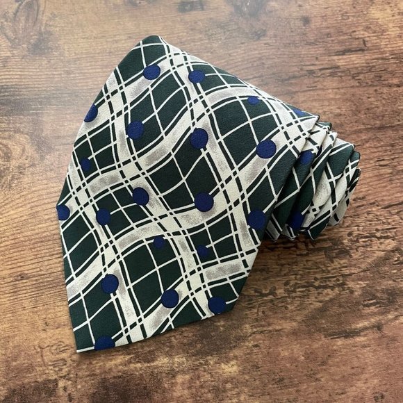 Hugo Boss | Accessories | Hugo Boss Mens Silk Tie Italy Navy Blue Green ...